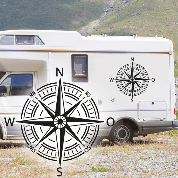 Wohnmobil Aufkleber Kompass Windrose | witec-design.de