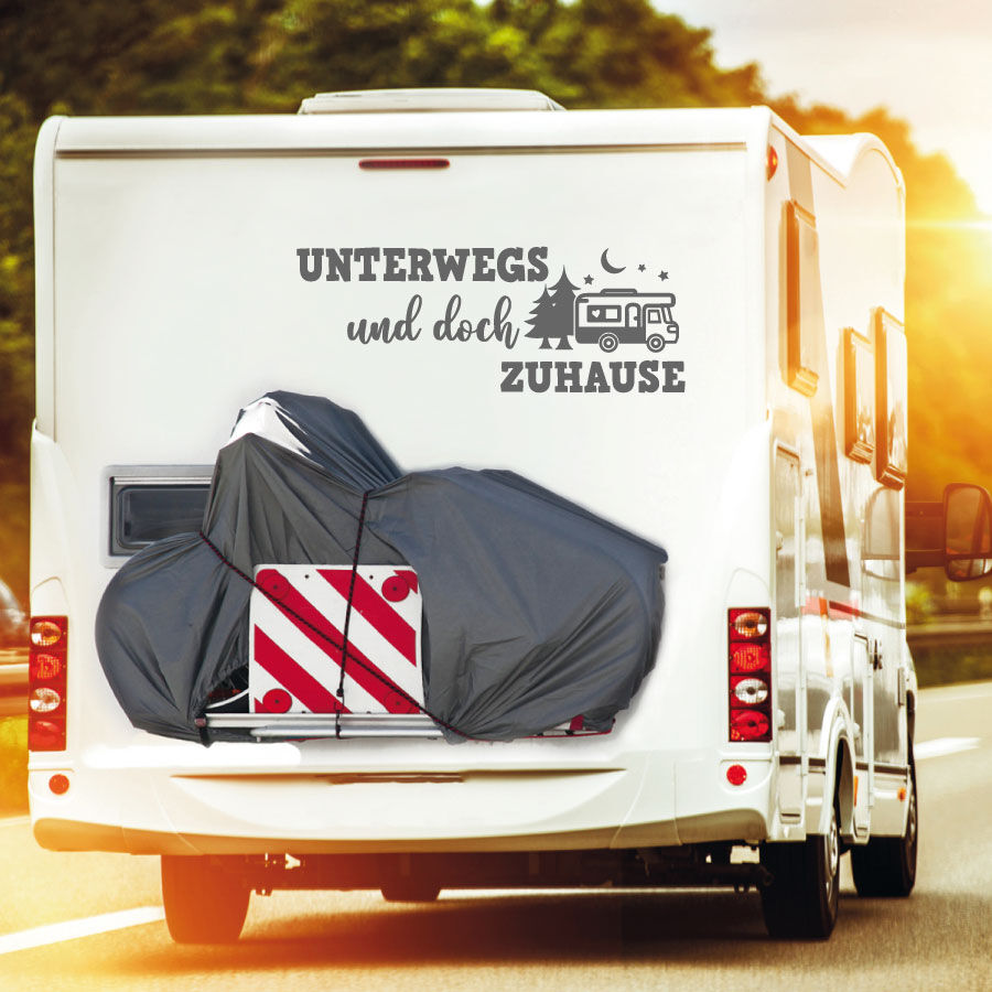 Wohnmobil Aufkleber Unterwegs und doch zuhause | witec-design.de