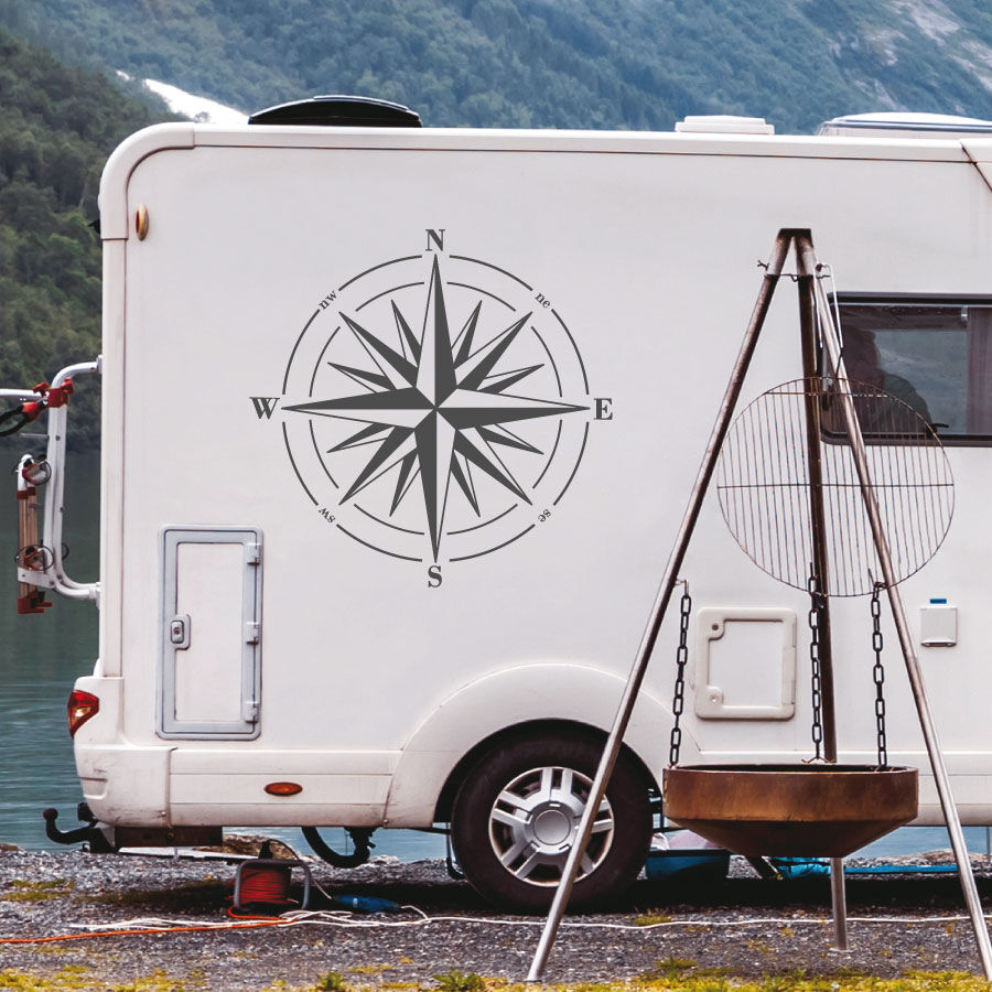 Wohnmobil oder Wohnmobil Aufkleber Kompass | witec-design.de