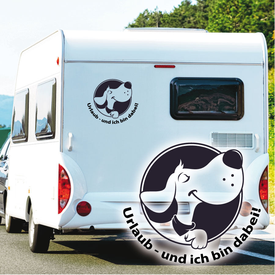 Wohnmobil Aufkleber Urlaub Hund immer dabei | witec-design.de